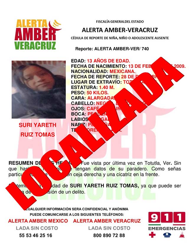 DESACTIVACIÓN-Alerta-Amber-SURI YARETH RUIZ TOMÁS - Al Calor Político