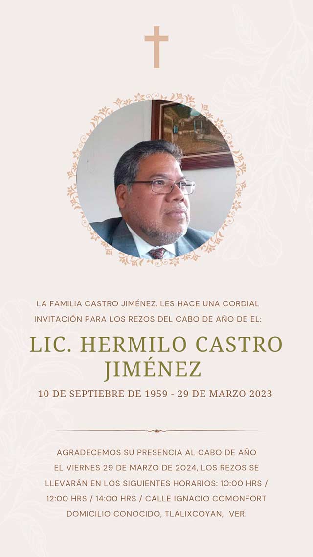 Familiares invitan al cabo de año de la muerte de Hermilo Castro ...