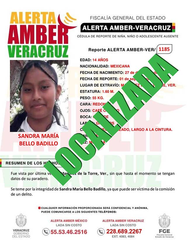 Localizada Sandra María Bello Badillo - Al Calor Político